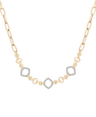 Wrapped in Love Diamond Rhombus Link Necklace (1/4 ct. t.w) in 14k ...