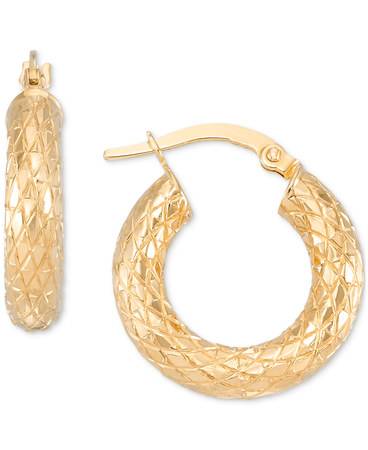 Click here for Round Tube Hoop Earrings in 10k Yellow Gold - Gold prices