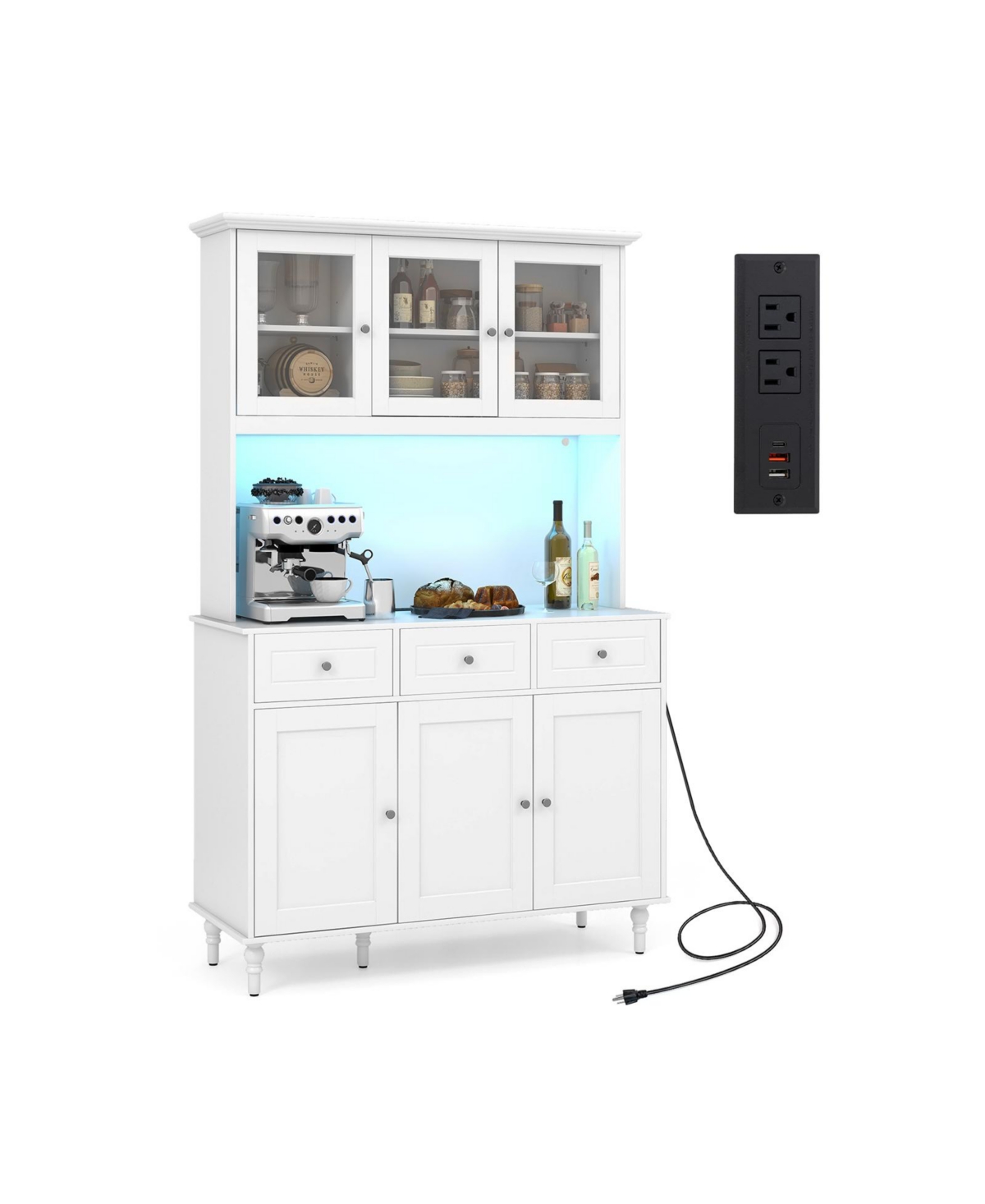 Click here for Kitchen Pantry Storage Cabinet with Led Lights and... prices