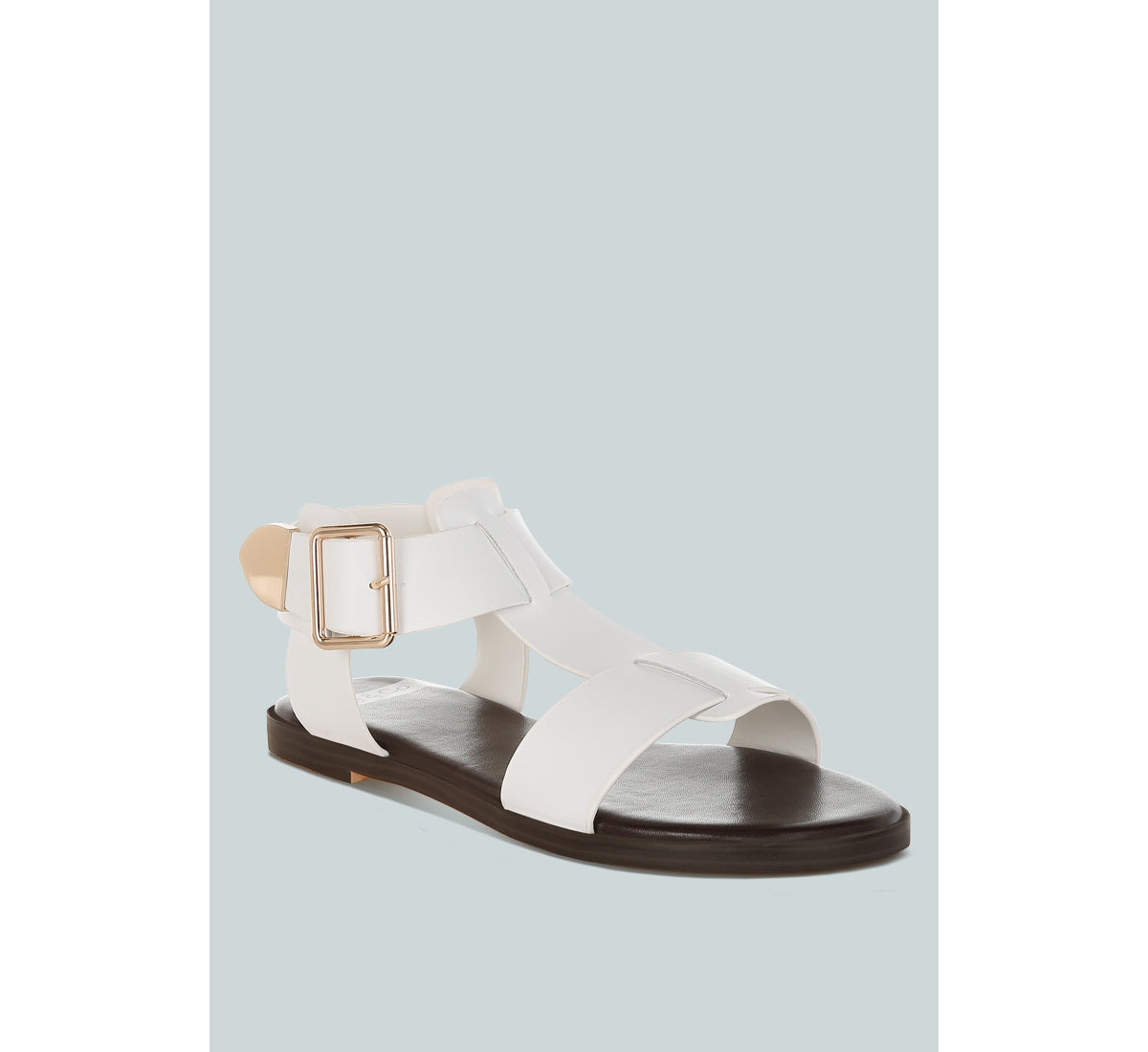 Click here for Shayla Gladiator Flat Sandals - White real soft le... prices