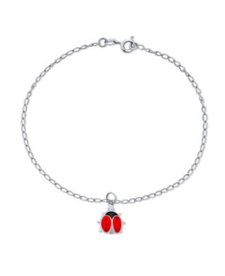Bling Jewelry Good Luck Red Ladybug Anklet Charm Ankle Bracelet .925 ...