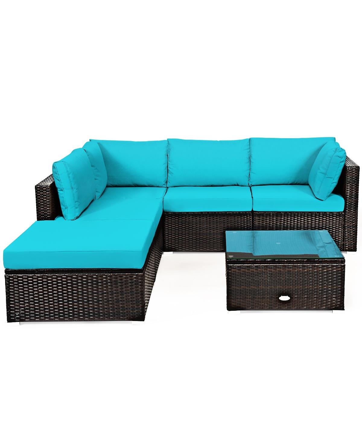 Click here for 6-Piece Outdoor Patio Sectional Sofa Set with Coff... prices