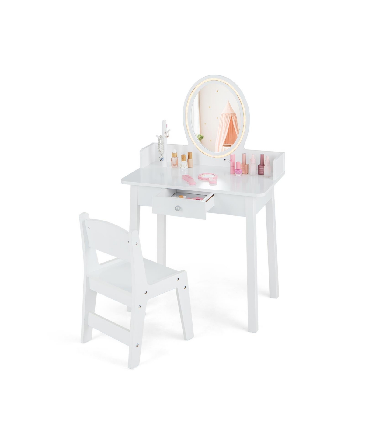Click here for Kids Vanity Set with Lighted Mirror Fun and Stylis... prices