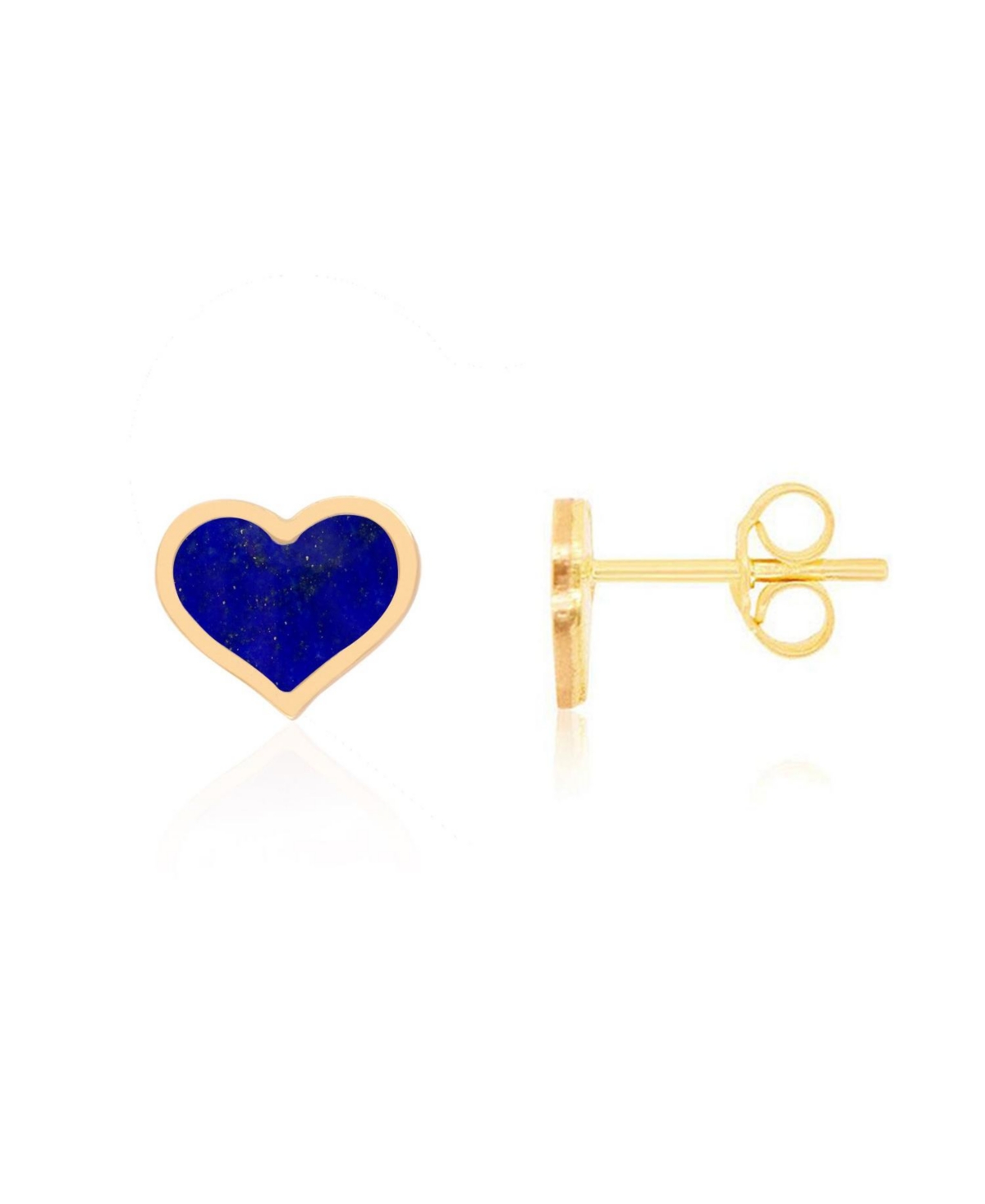 Click here for The Lovery Large Lapis Heart Stud Earrings 14k Gol... prices
