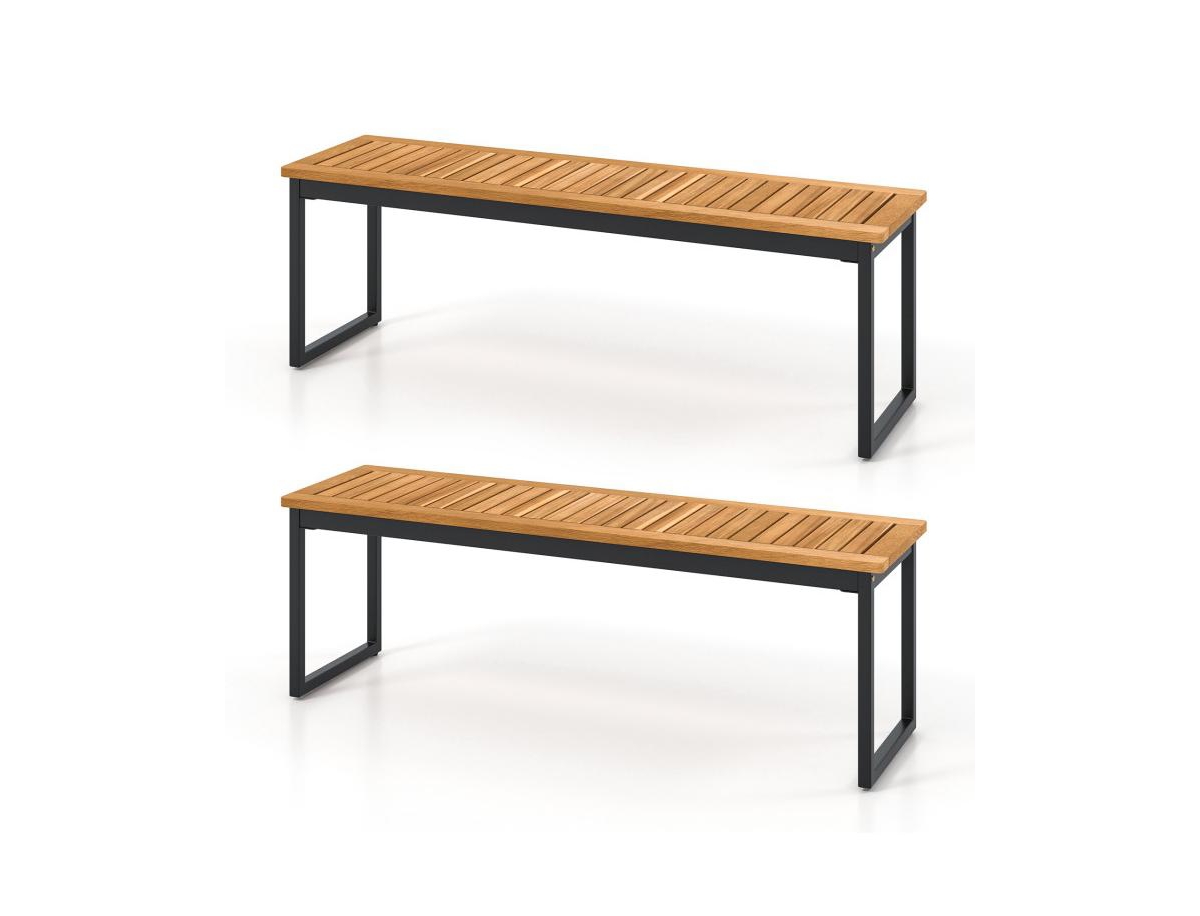 Click here for Set of 2 Patio Dining Bench for 2-3 Person Indoor... prices