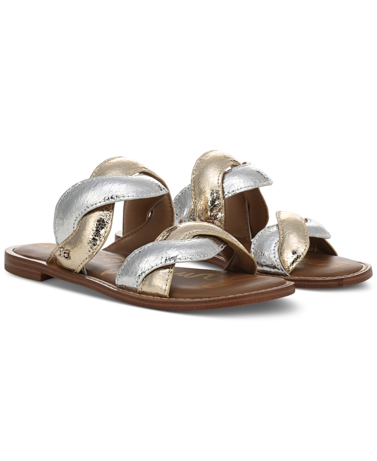 Click here for Sam Edelman Womens Hellen Slide Flat Sandals - Gol... prices