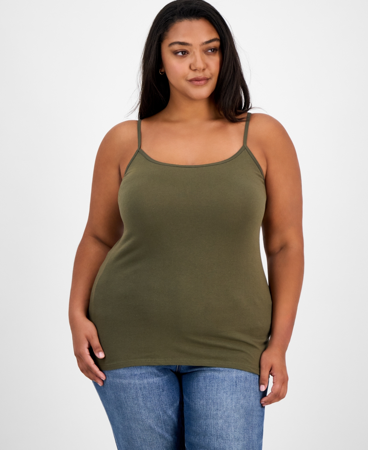 Click here for Aveto Trendy Plus Size Tank Top - Kalamata Olive prices