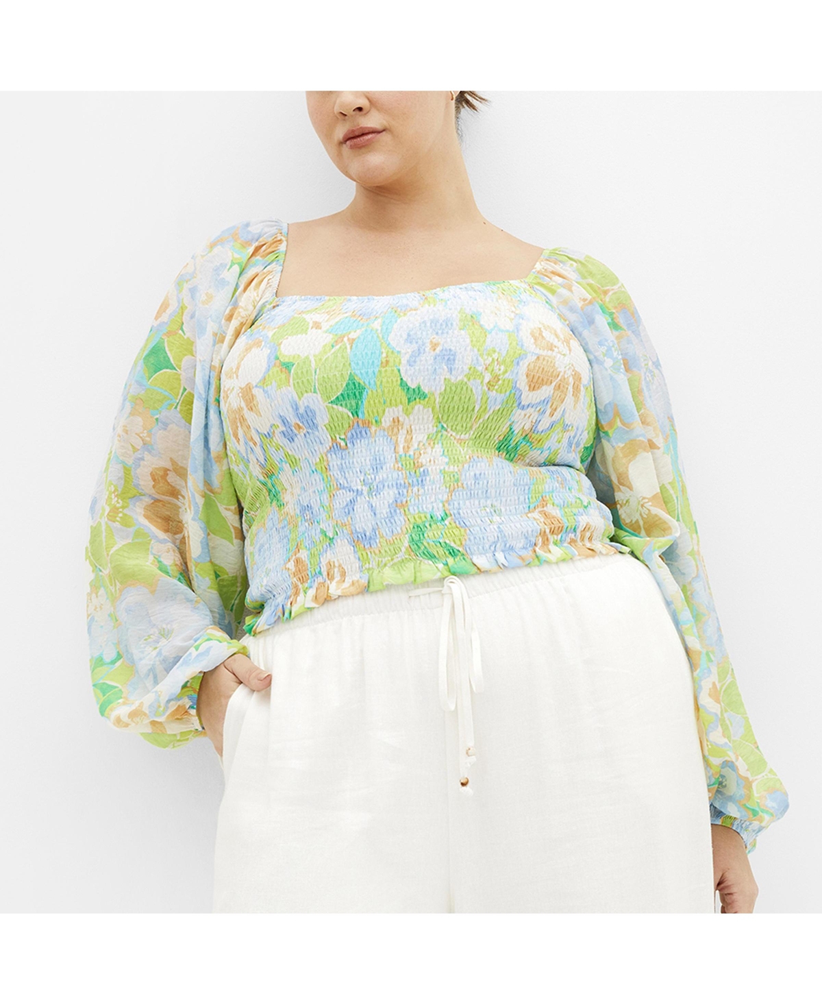 Click here for Plus Size Emmie Print Top - Pastel floral prices