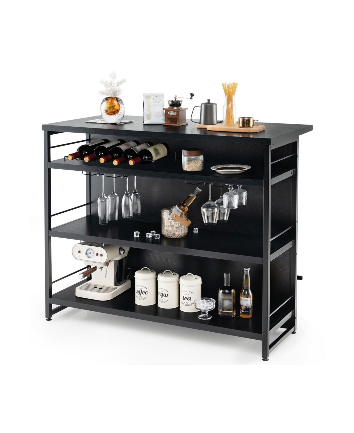Click here for Kitchen Island with 4-Tier Storage Shelf and Long... prices