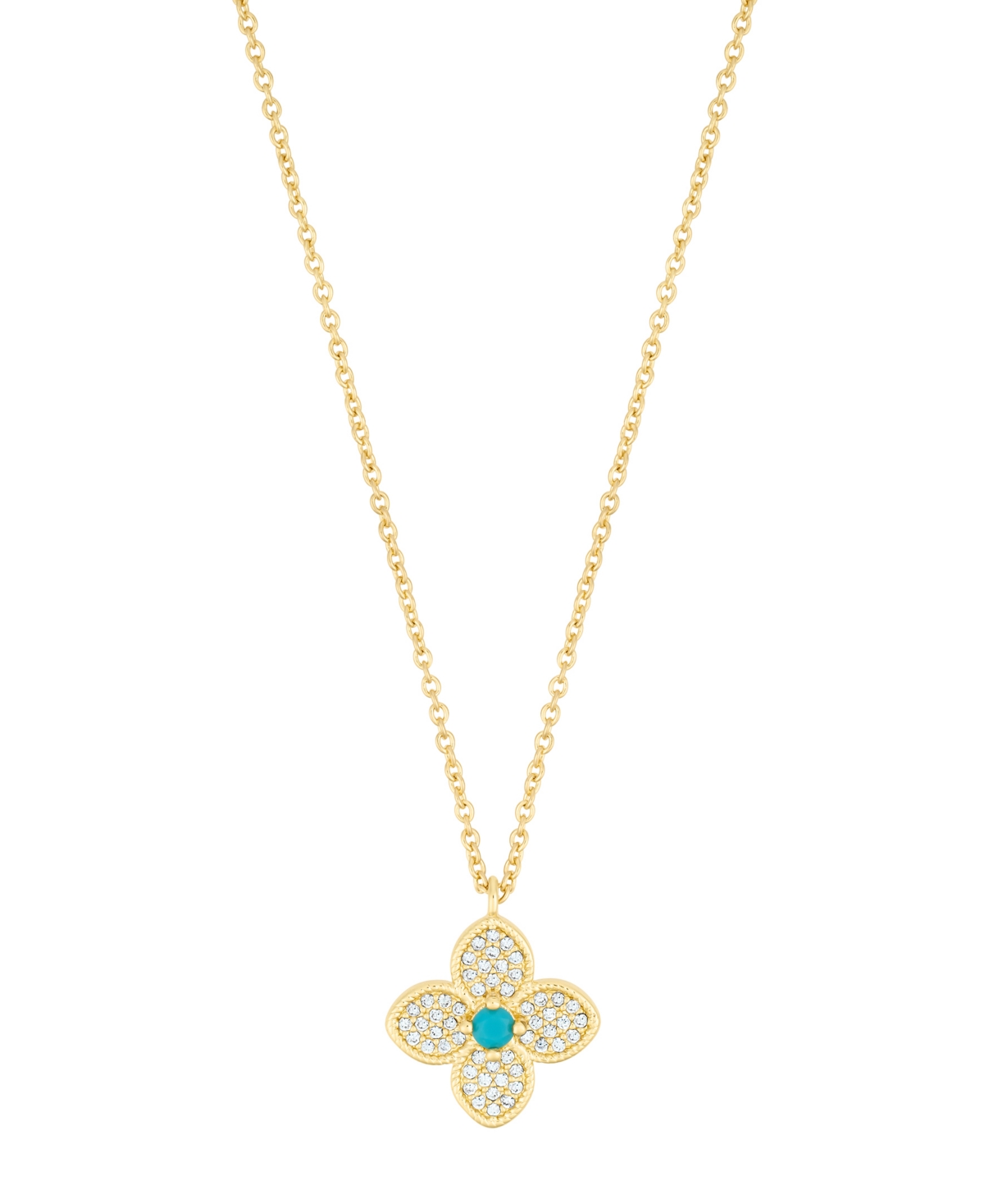 Click here for Adornia Adjustable Turquoise Flower Necklace - Gol... prices