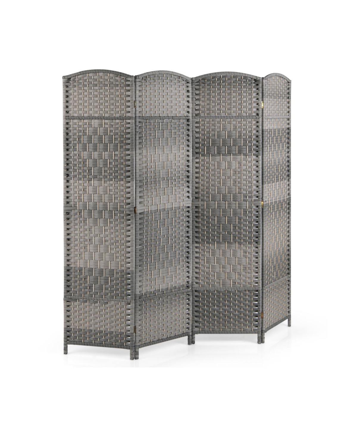 Click here for 4-Panel Folding Privacy Screen with Hand-Woven Pat... prices