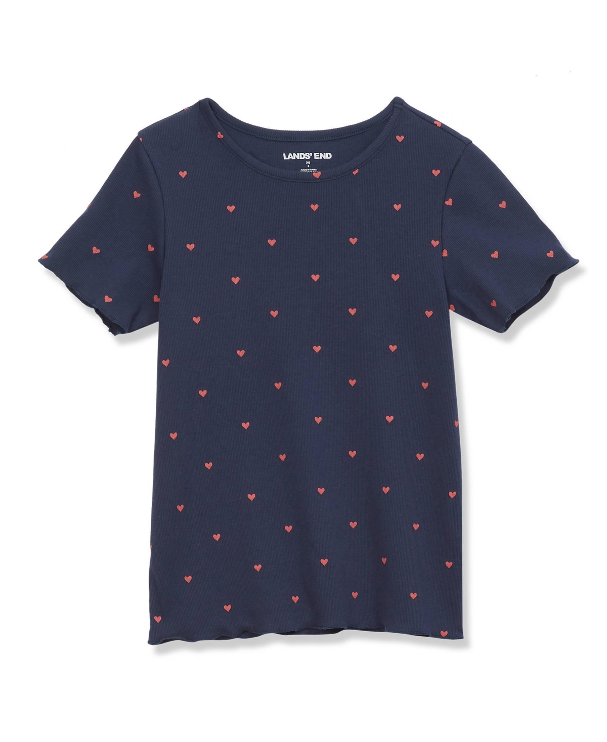 Click here for Lands End Girls Short Sleeve Ribbed Knit Tee - Dee... prices