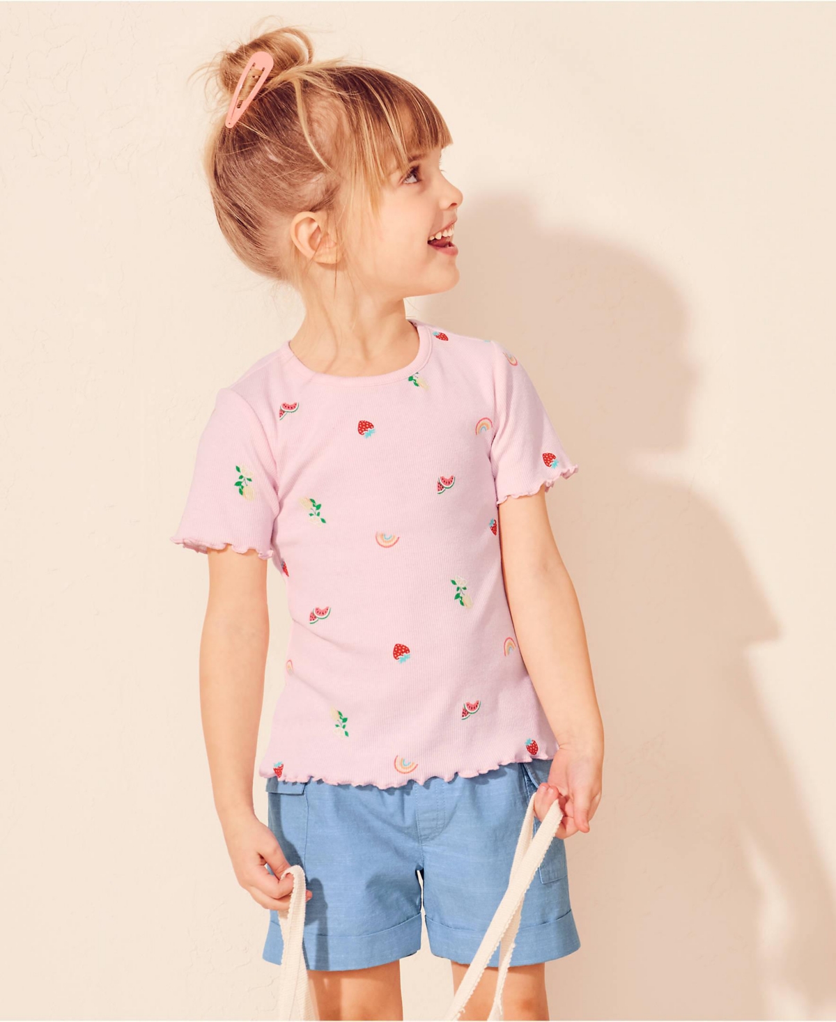 Click here for Lands End Girls Short Sleeve Ribbed Knit Tee - Fru... prices