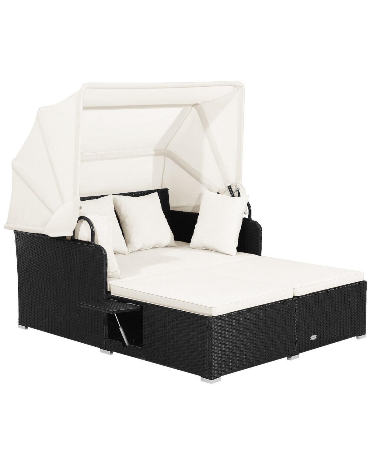 Click here for Patio Rattan Daybed with Retractable Canopy and Si... prices