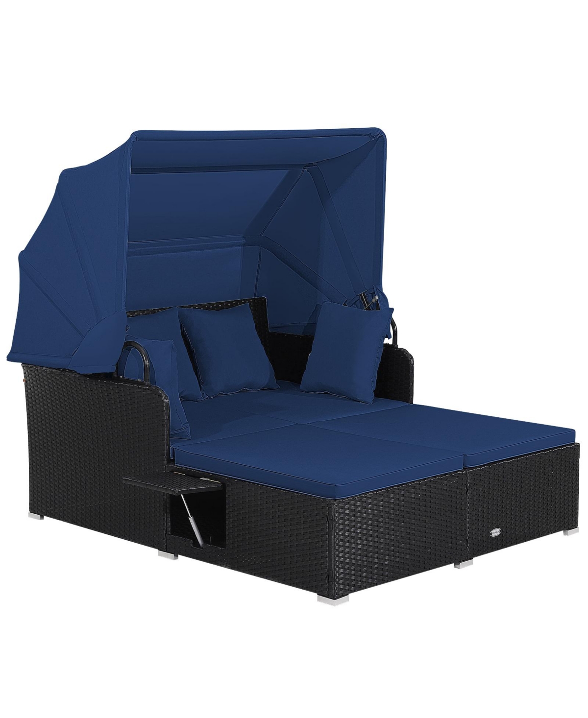 Click here for Patio Rattan Daybed with Retractable Canopy and Si... prices