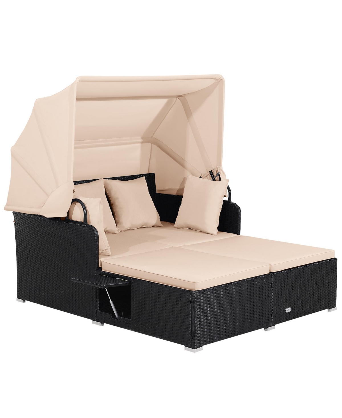 Click here for Patio Rattan Daybed with Retractable Canopy and Si... prices