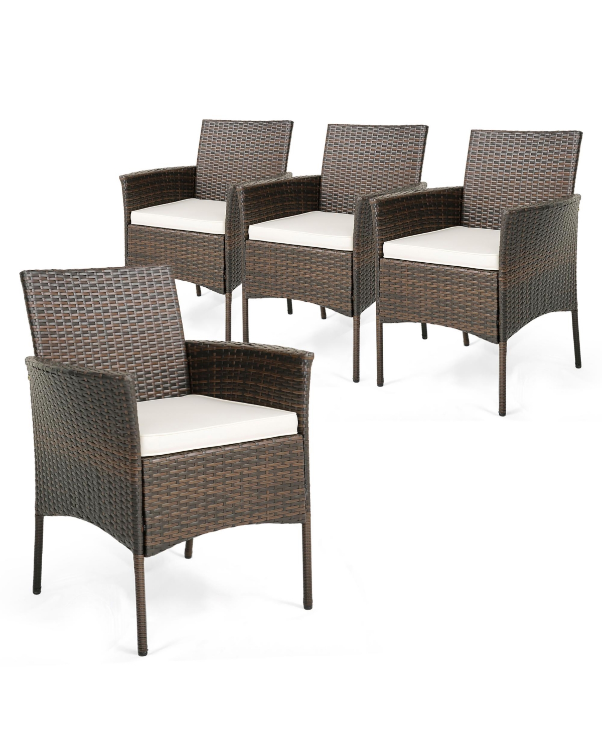 Click here for Gymax Patio Dining Chairs Set of 4 Outdoor Pe Wick... prices