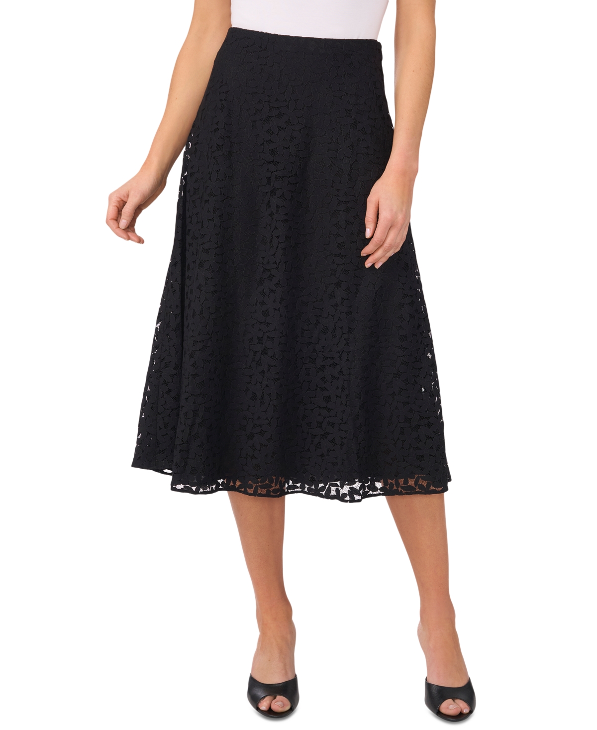 Click here for CeCe Womens Lace Midi Skirt - Rich Black prices