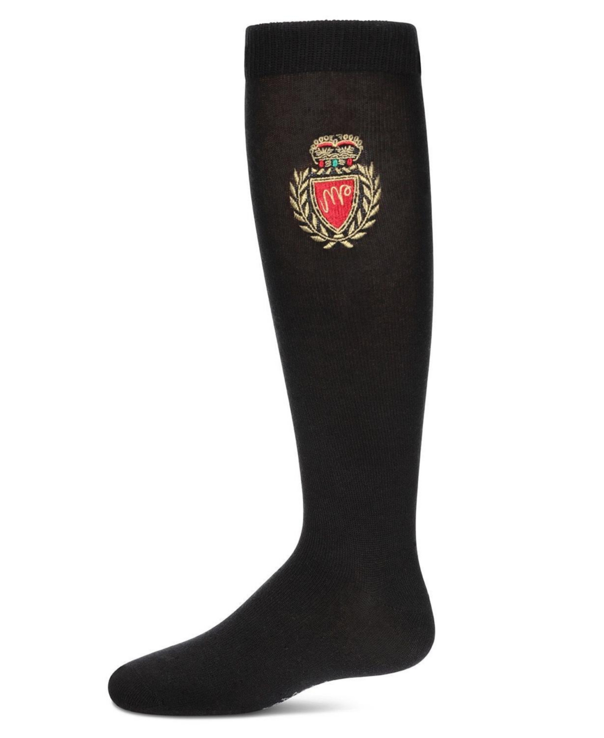 Click here for Girls Embroidered Crest Cotton Knee High Socks - B... prices