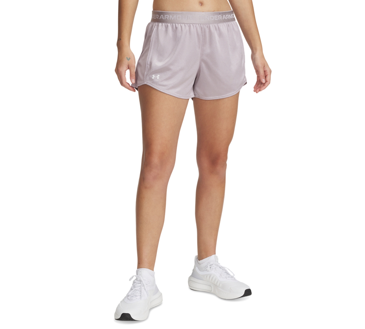 Under Armour Womens Ua Tech Play Up Shine Shorts - Gray Dawn