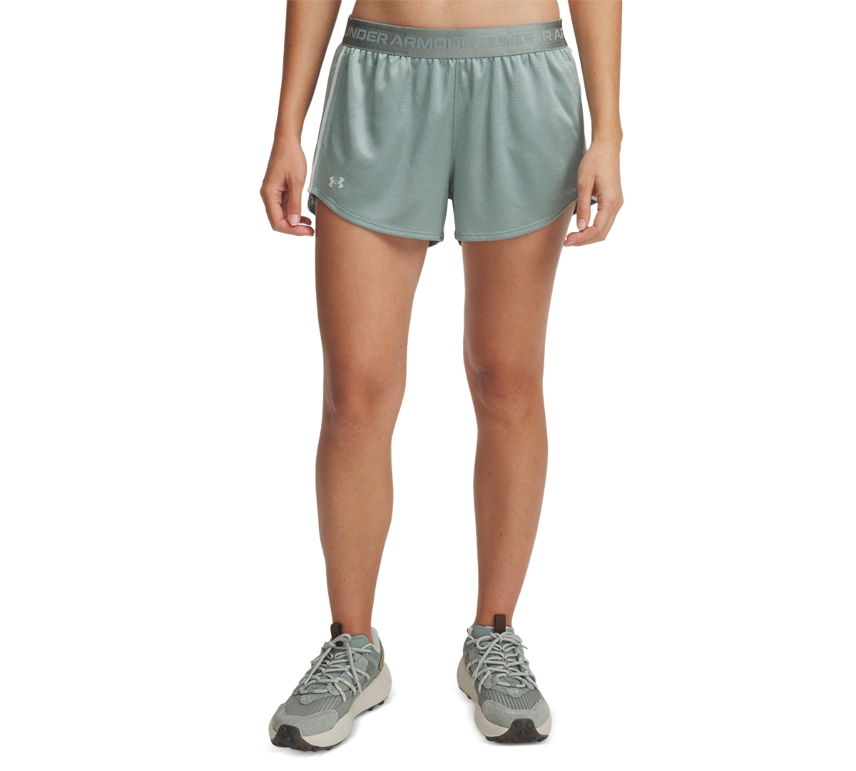 Under Armour Womens Ua Tech Play Up Shine Shorts - Silica Green