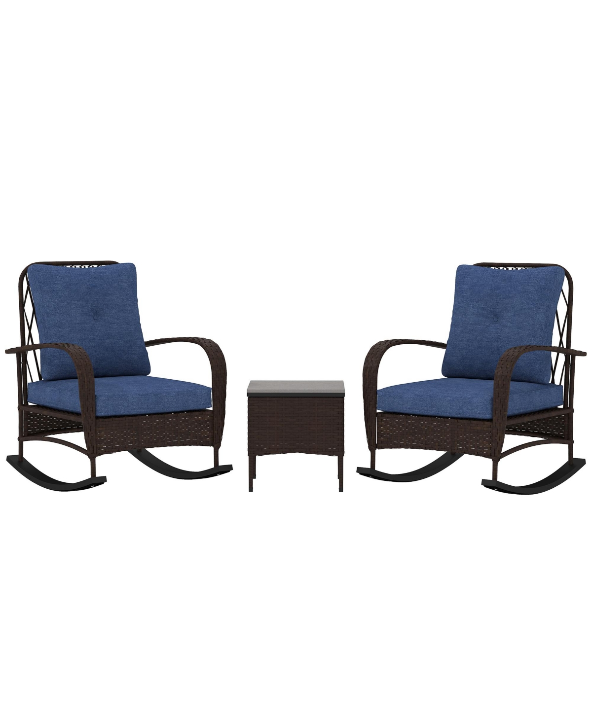 Click here for Outsunny Patio Furniture Set  Rocking Chairs w/ Ta... prices