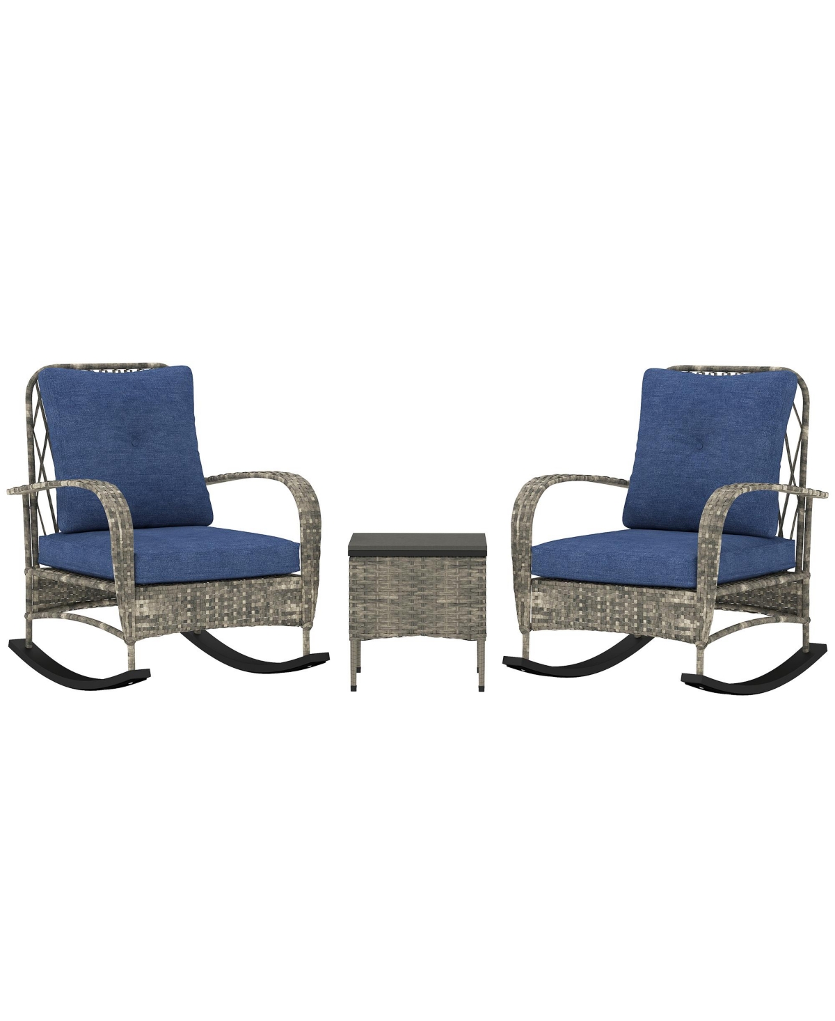Click here for Outsunny Patio Furniture Set  Rocking Chairs w/ Ta... prices