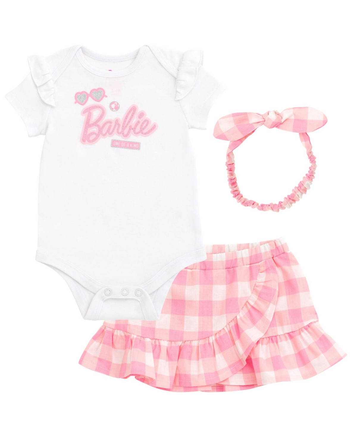 Click here for Barbie Baby Girls Bodysuit Ruffle Skirt and Bow He... prices