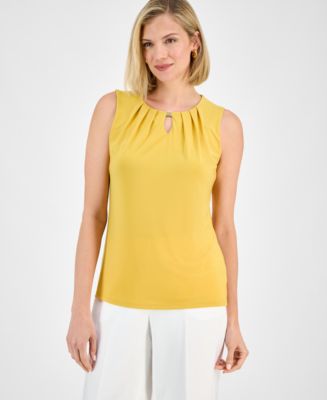 Kasper Women's Petite Hardware-Embellished Keyhole Top - Macy's