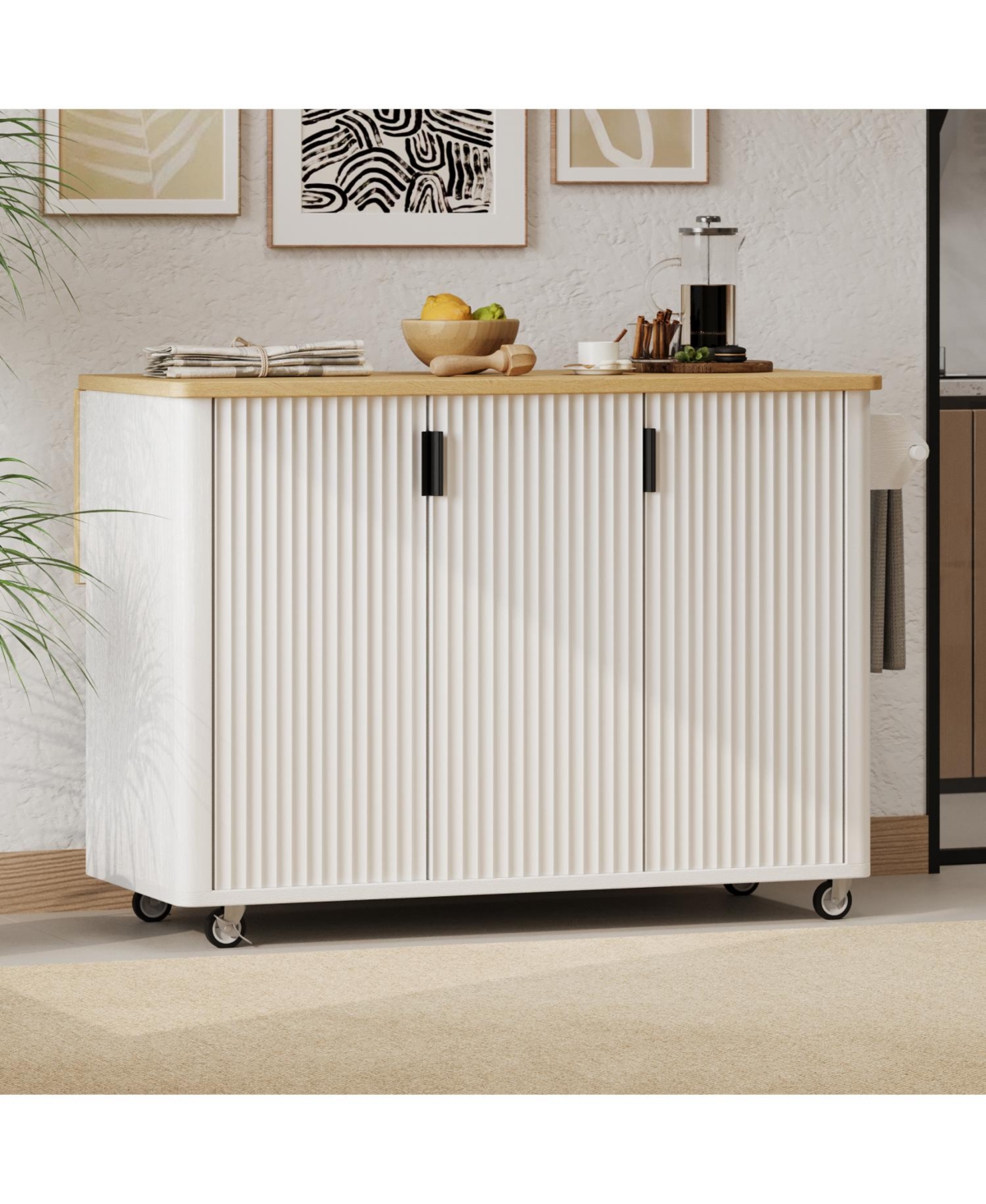 Click here for Streamdale Farmhouse Kitchen Island on Wheels with... prices
