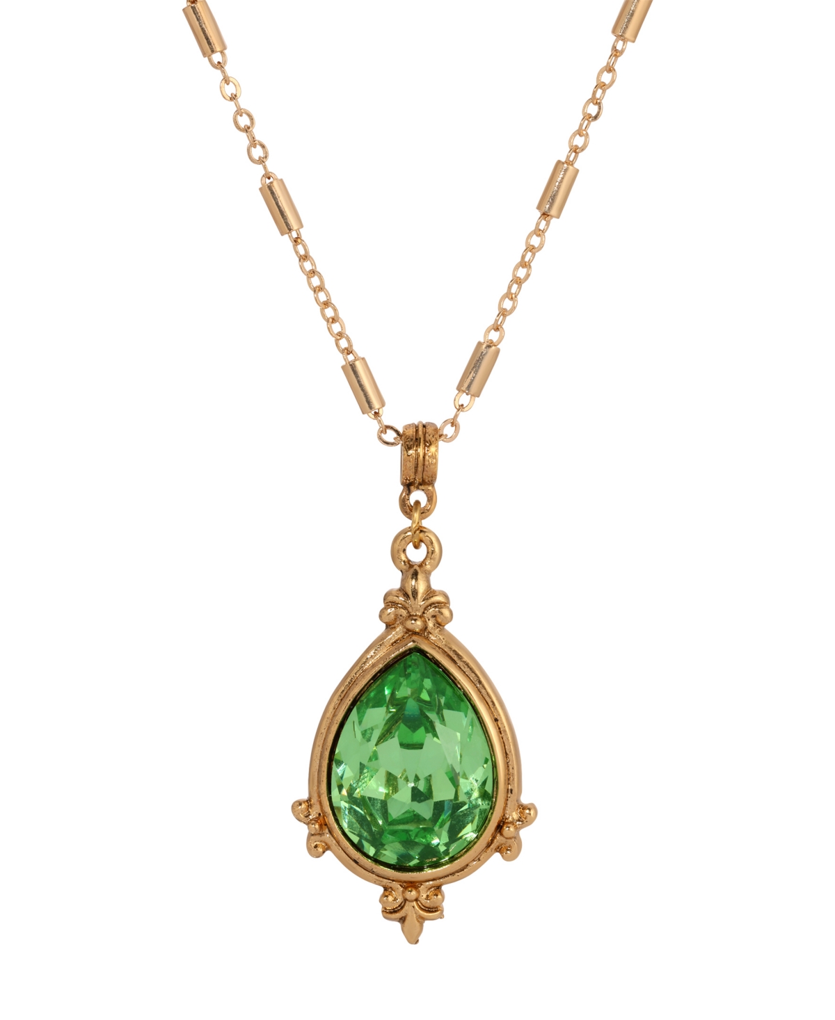 Click here for 2028 14K Gold Dipped Green Crystal Pendant Necklac... prices