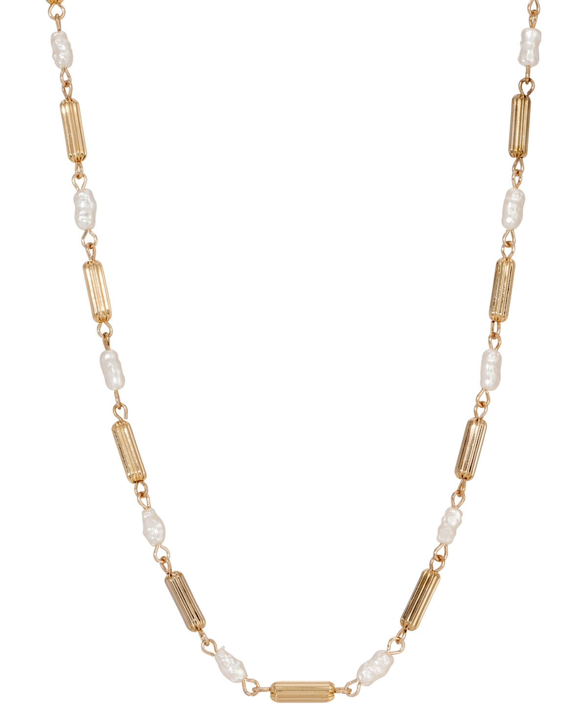 Click here for 2028 14K Gold Dipped Tube Faux Cultivated Pearl Ne... prices
