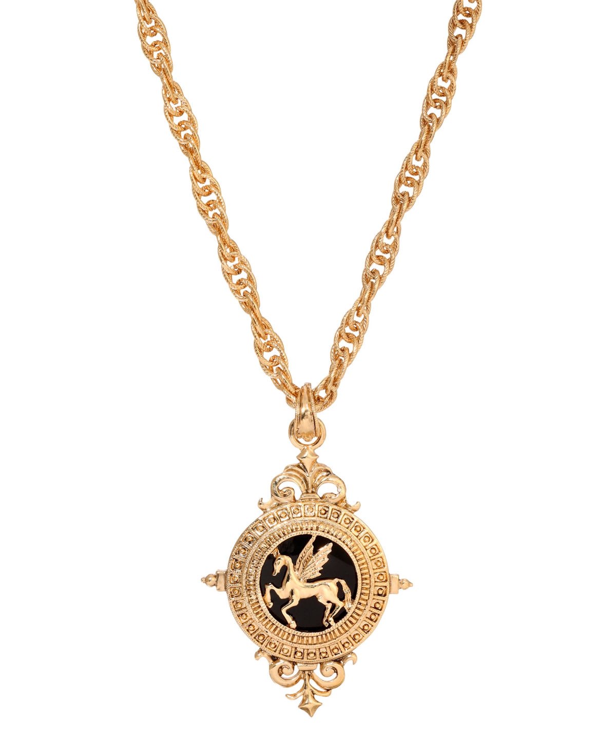 Click here for 2028 Onyx Pegasus Pendant Necklace - Black prices