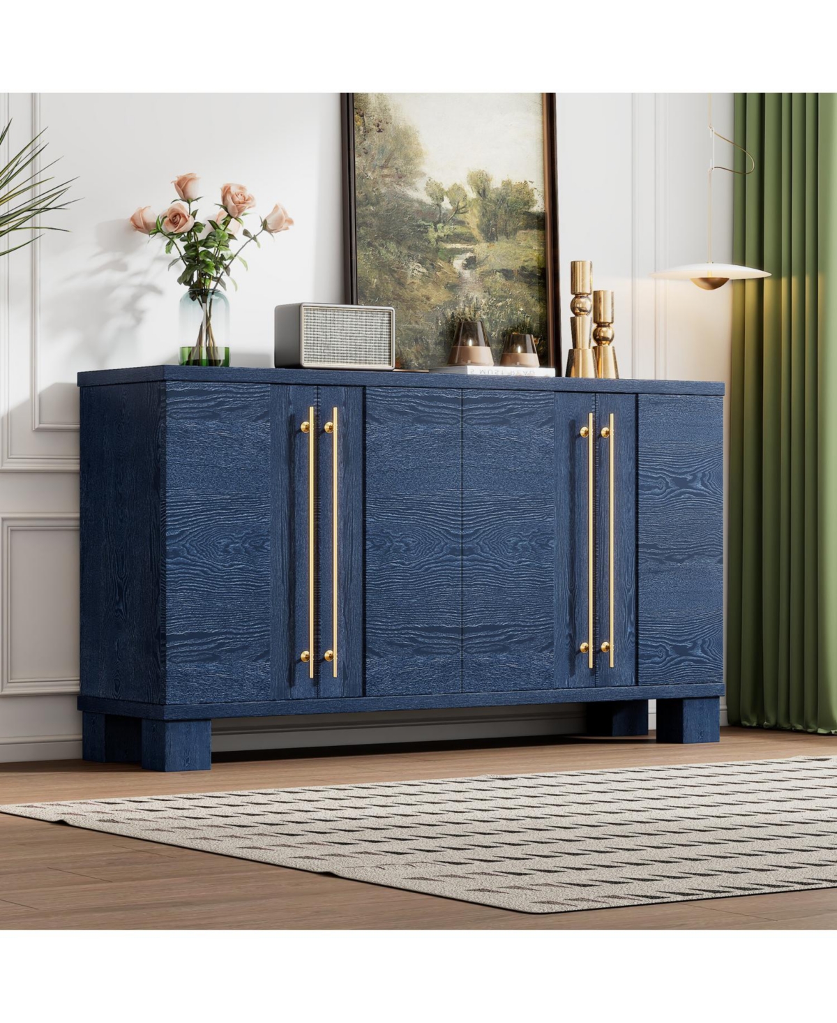 Click here for Streamdale Antique Navy Wood Sideboard with Adjust... prices