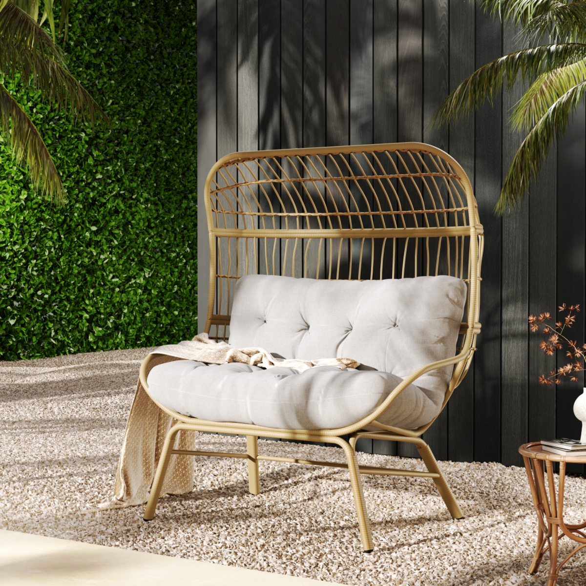 Click here for Streamdale Palos Outdoor Wicker Loveseat - Light B... prices