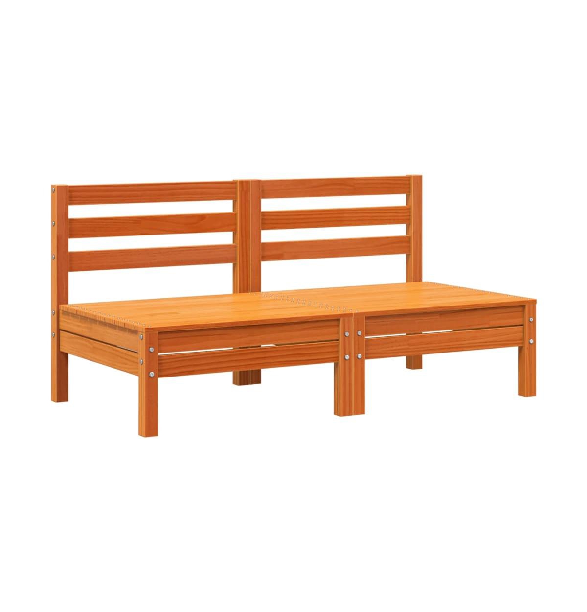 Click here for Patio Sofas Armless 2 pcs Wax Brown Solid Wood Pin... prices