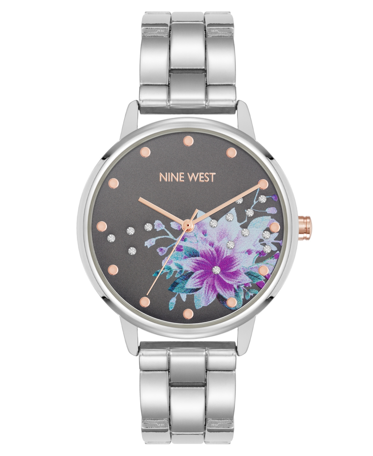 Click here for Nine West Womens Quartz Silver-Tone Metal Alloy De... prices