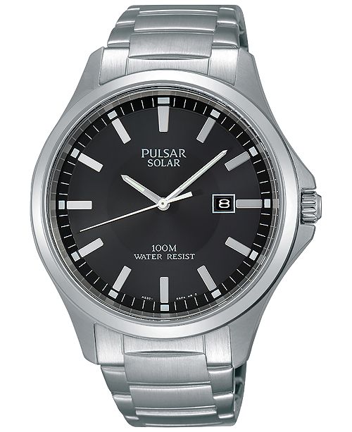 Pulsar Men's Solar Dress Stainless Steel Bracelet Watch 44mm PX3073 ...
