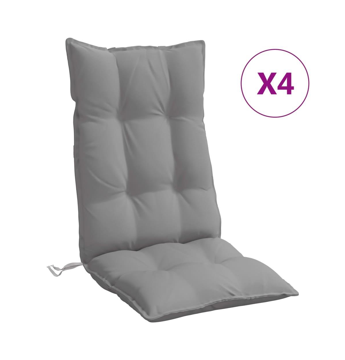 Click here for Highback Chair Cushions 4 pcs Gray Oxford Fabric -... prices