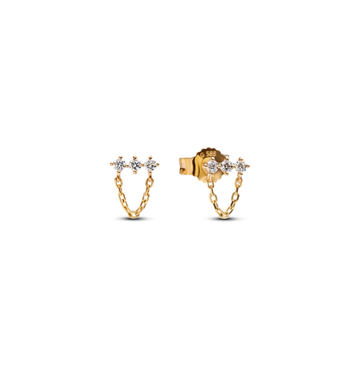 Click here for Pandora Era Lab-Grown Diamond Trio Chain Stud Earr... prices