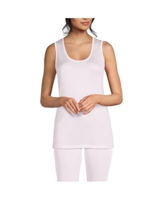 Lands' End Women's Silk Interlock Tank Top Sleeveless Long Underwear ...