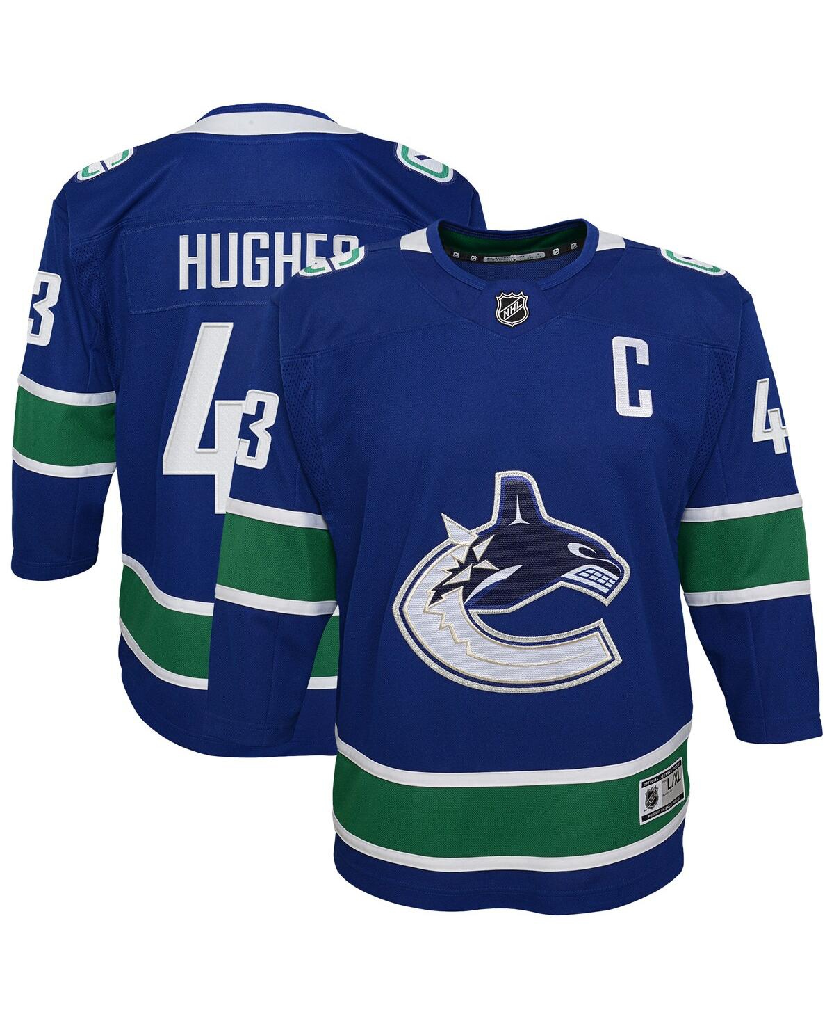 Click here for Outerstuff Big Boys and Girls Quinn Hughes Blue Va... prices