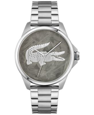 Lacoste Men's Le Croc Silver Tone Stainless Steel Bracelet Watch, 43mm ...