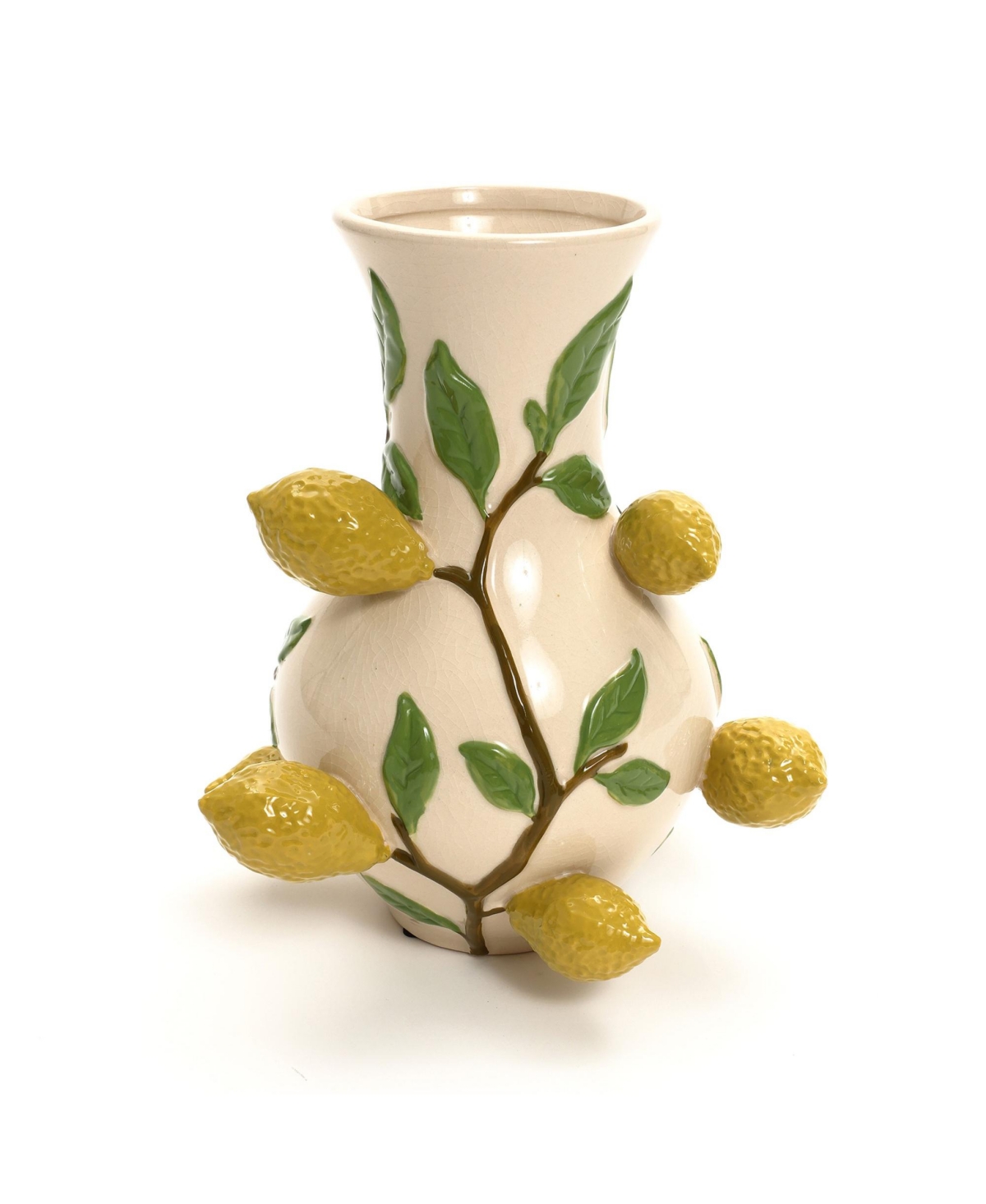 Click here for LuxenHome Ivory with Yellow Lemons Ceramic 13.8-In... prices