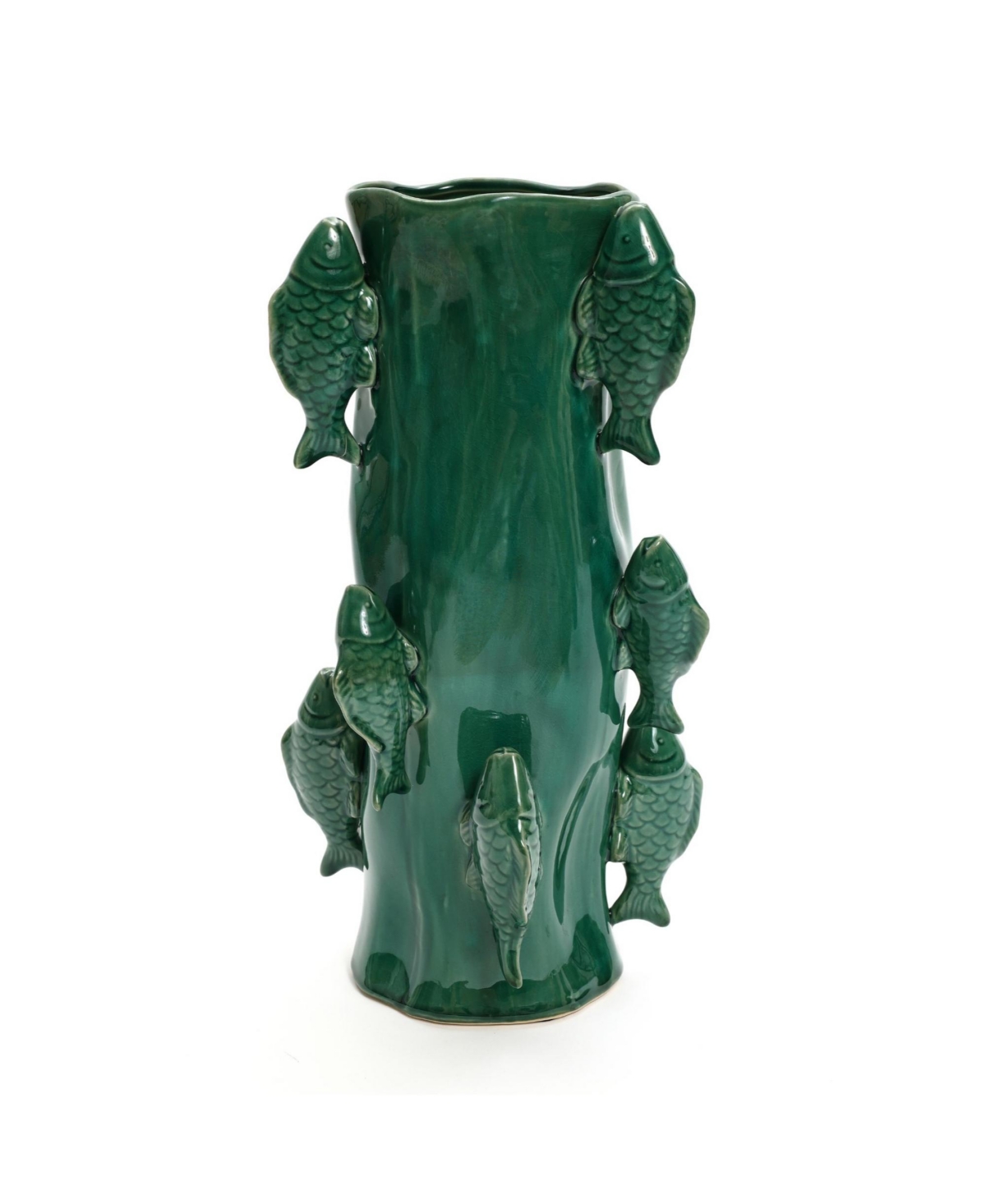 Click here for LuxenHome Marine Green Ceramic Fish 15.6-Inch Tall... prices