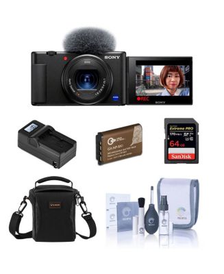 Sony ZV-1 Compact 4K HD Digital Camera Black Essential Bundle with Bag ...