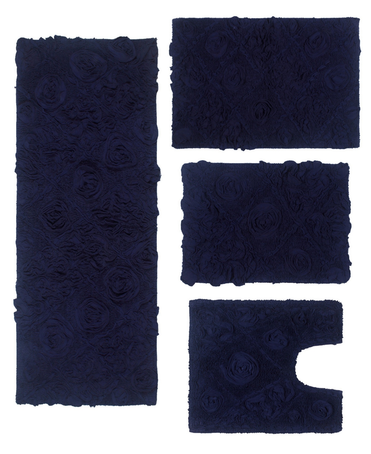 Click here for Home Weavers Modesto 4-Pc Bath Rug Set - Navy Blue prices