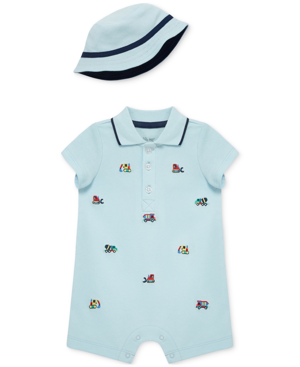 Click here for Little Me Baby Boys 2-Pc. Embroidered Cotton Rompe... prices