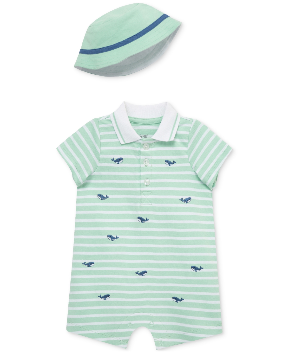 Click here for Little Me Baby Boys 2-Pc. Embroidered Cotton Rompe... prices