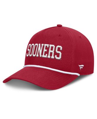 Fanatics Men's Crimson Oklahoma Sooners Foul Ball Rope Adjustable Hat ...